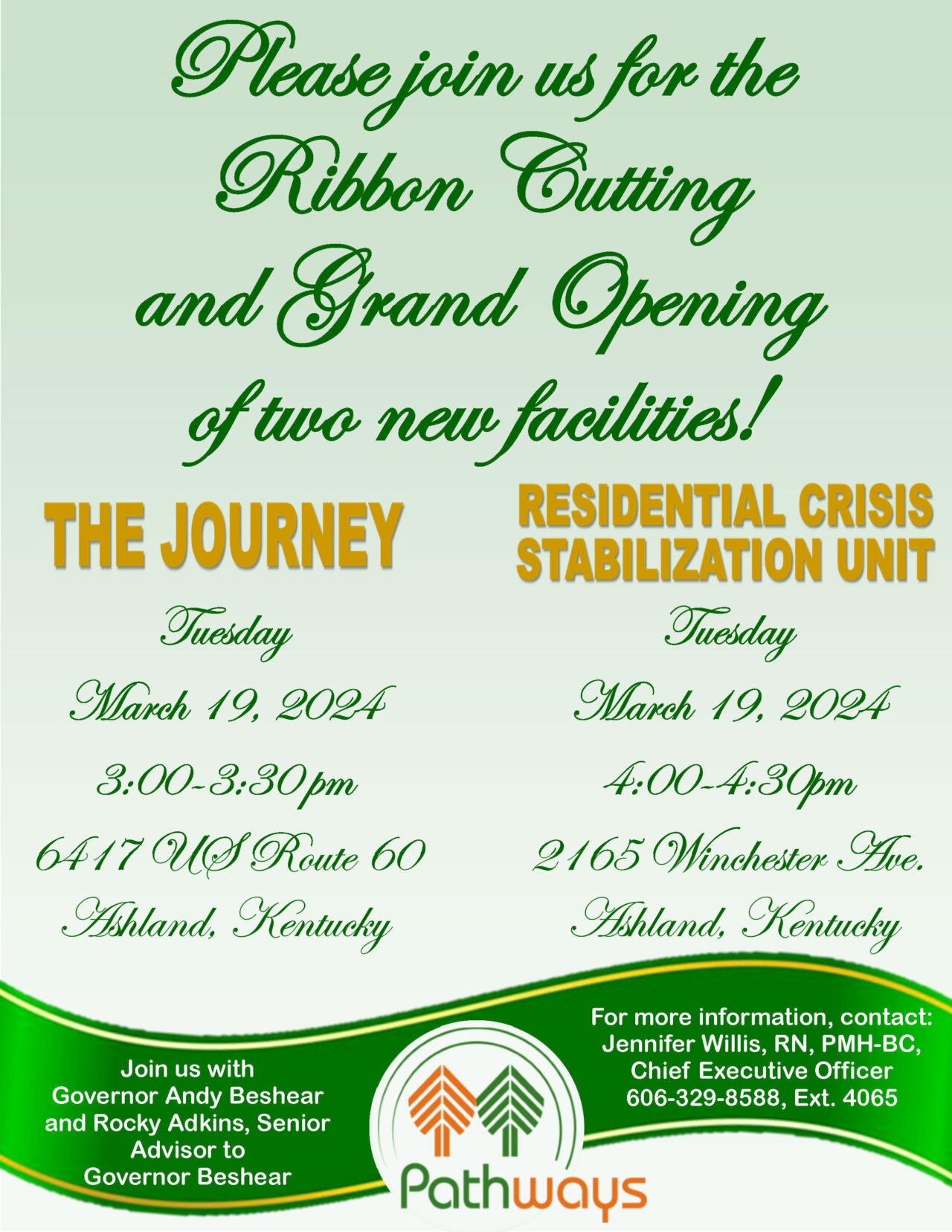 Please join us for the Ribbon Cutting and Grand Opening of two new facilities! - Pathways
